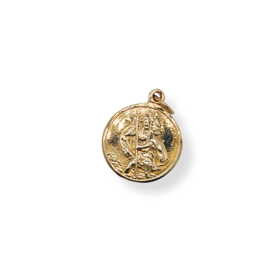 9ct gold St Christopher pendant 20mm — Crown Jewellers