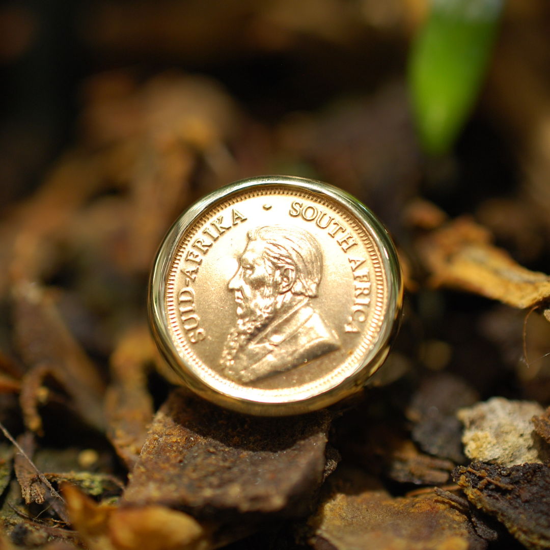 9ct gold Kruger coin ring — Crown Jewellers