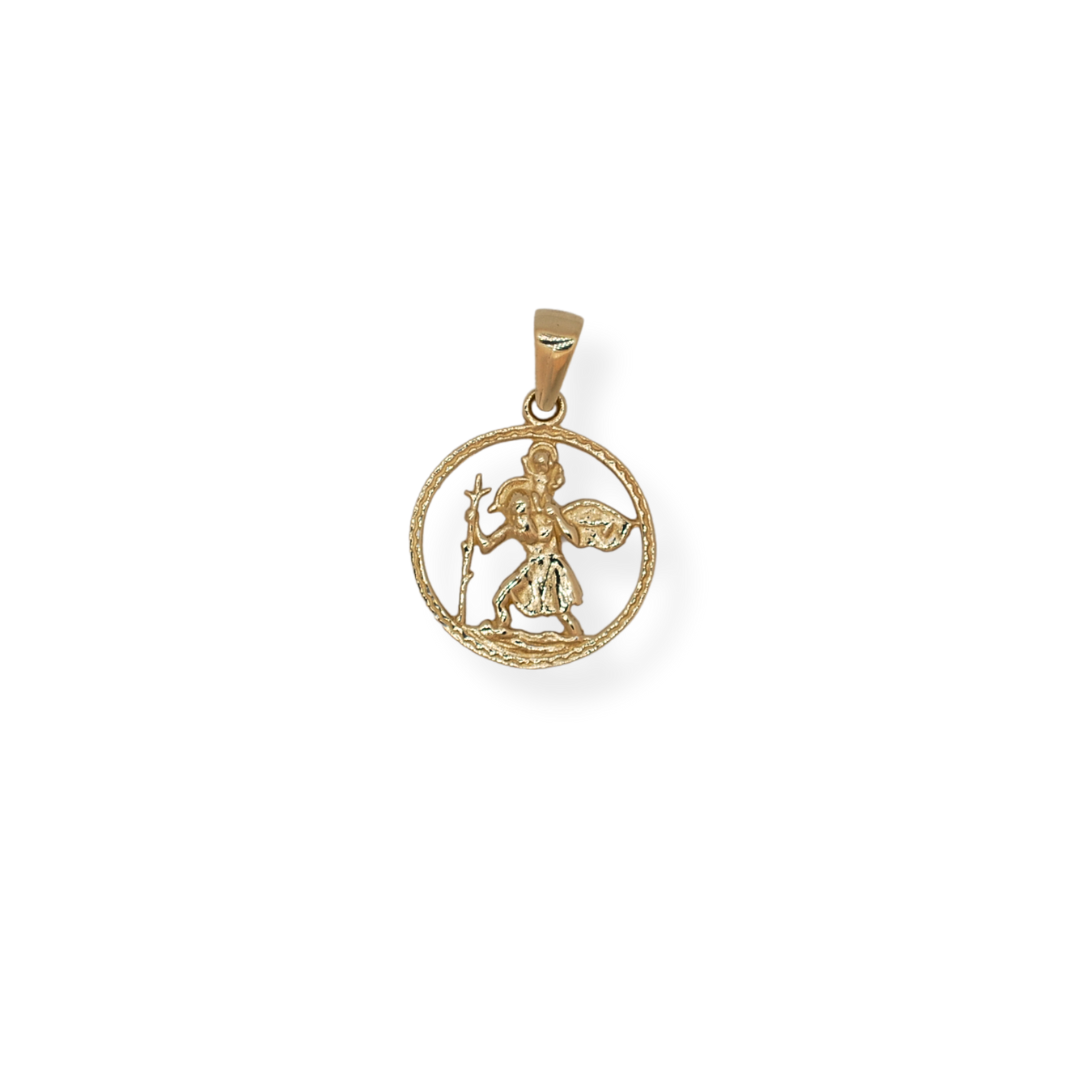 9ct gold St Christopher pendant 20mm — Crown Jewellers