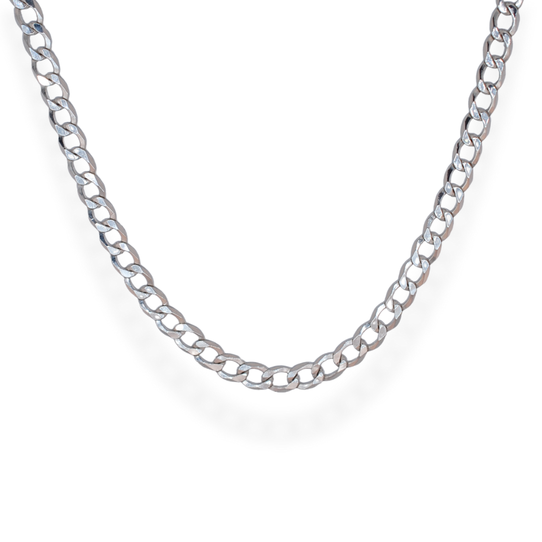Silver round curb chain — Crown Jewellers